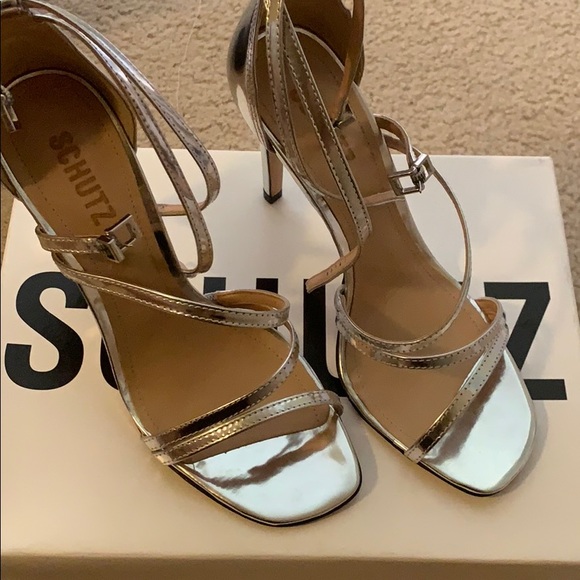 SCHUTZ | Shoes | Silvermetallic Heel | Poshmark